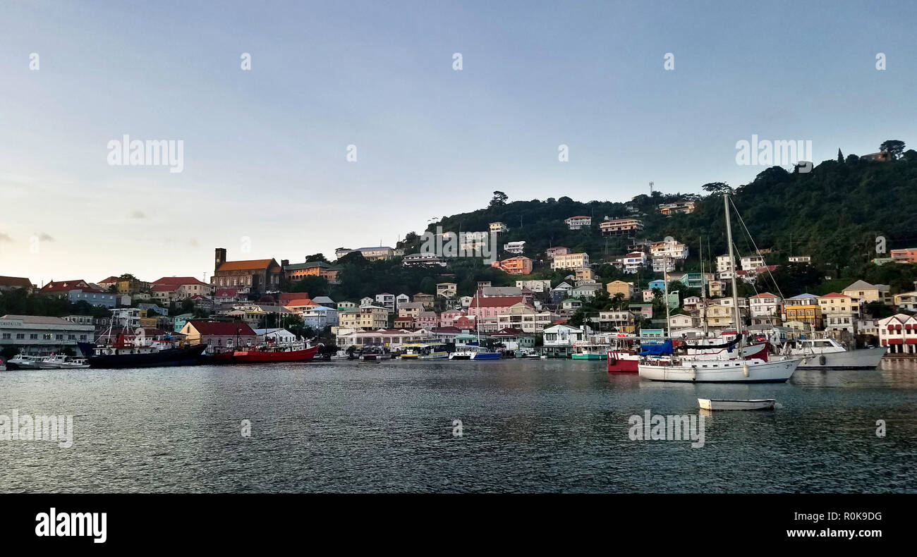 St Georges cruise port, capital of Grenada, the Caribbean. Popular ...