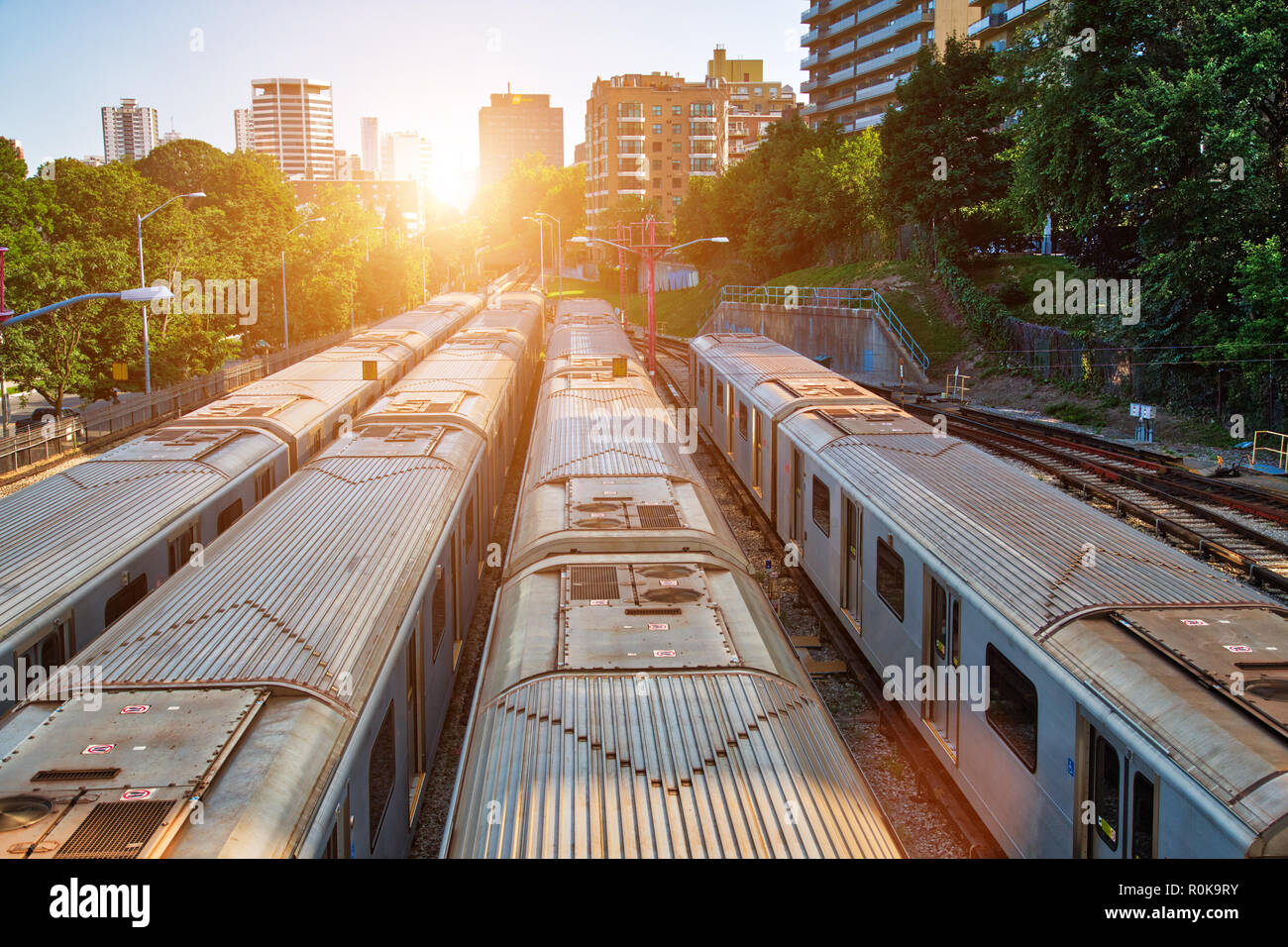 Toronto Subway TTC Depot servicing a fleet of subway trains Stock Photo ...