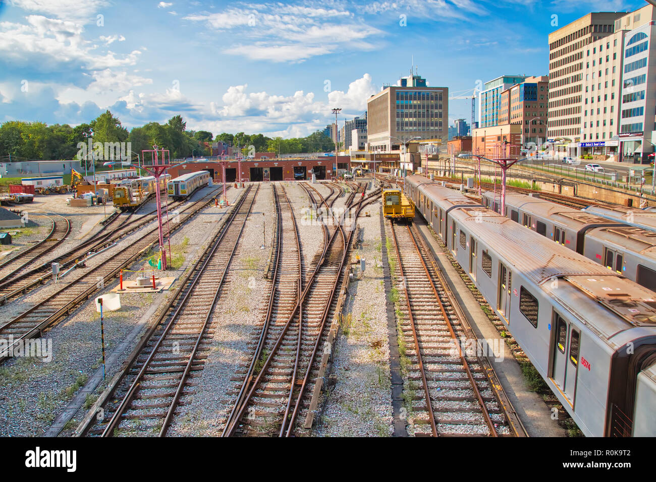 Toronto, Canada-20 August, 2018: Toronto Subway TTC Depot servicing a ...
