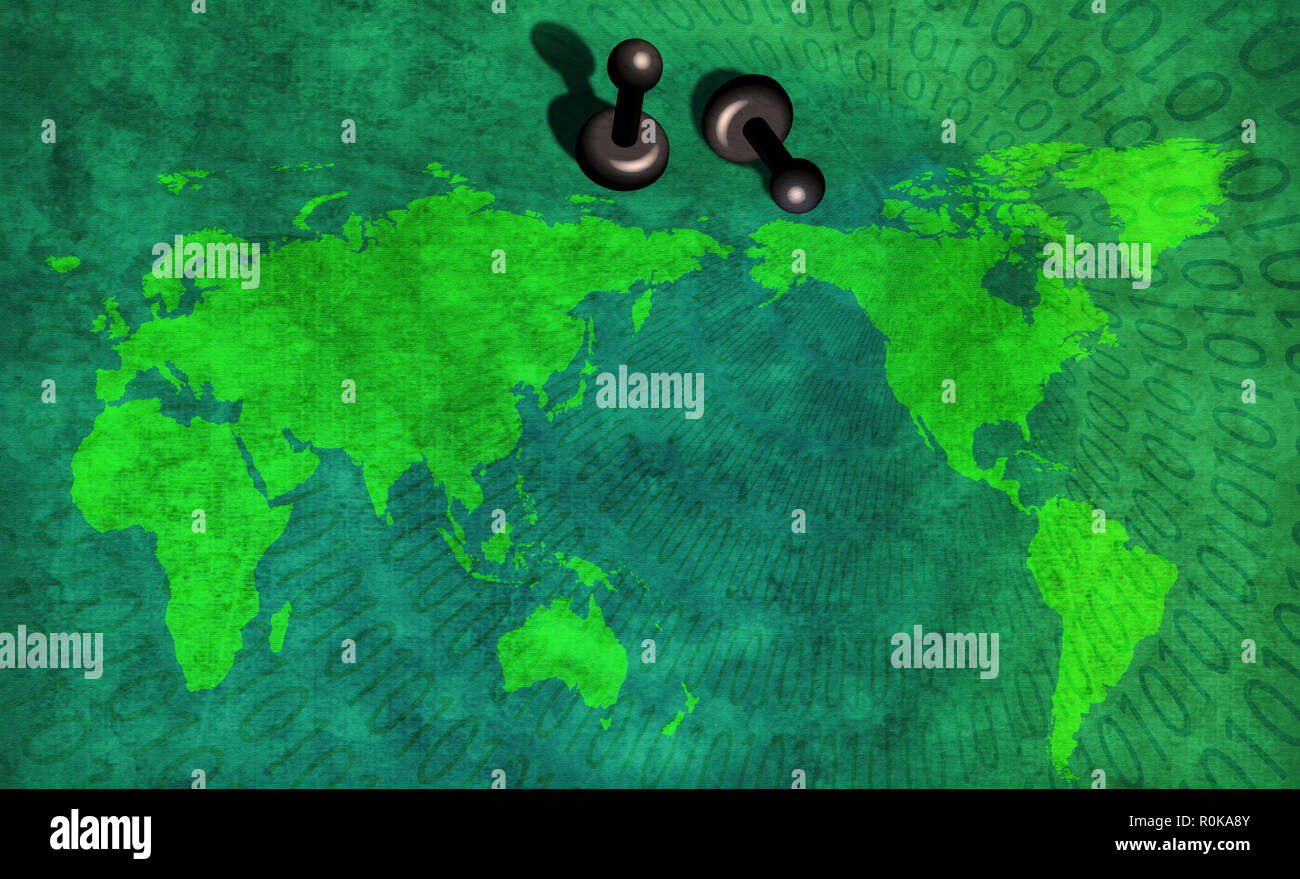 Pinned world map. Binary code Stock Photo - Alamy Pinned world map. Binary code Stock Photo - Alamy