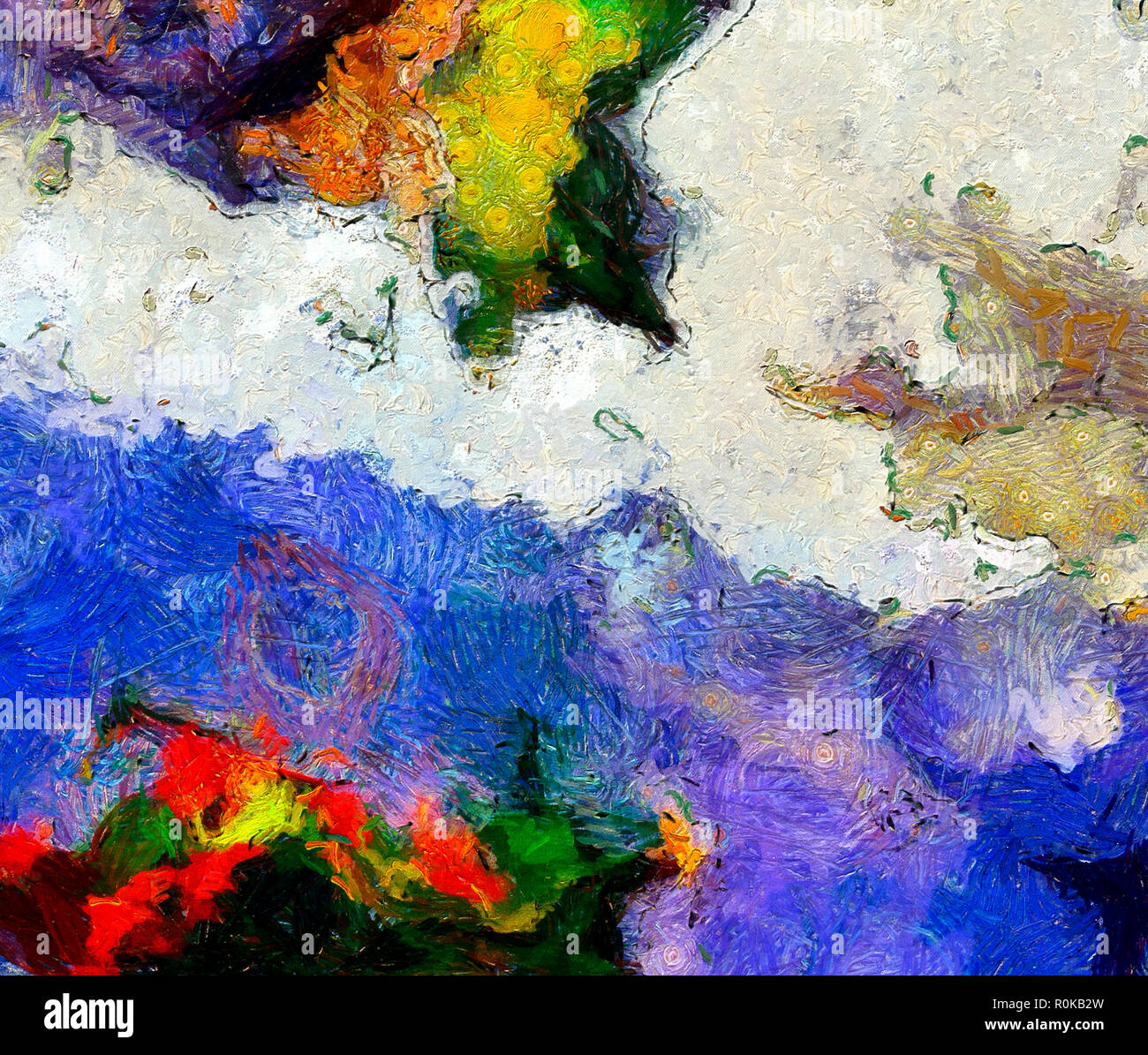Digital art abstract pattern. Hand drawing modern style art print ...