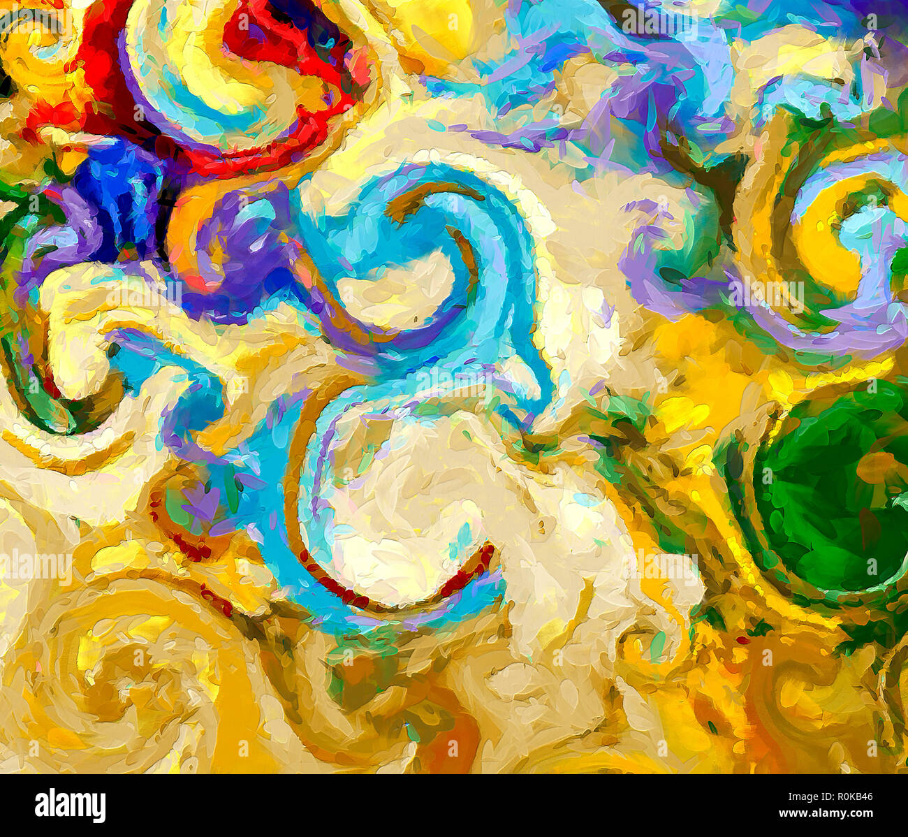 Digital art abstract pattern. Hand drawing modern style art print ...