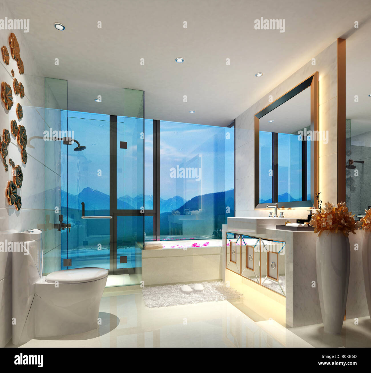 3d render of luxury bathroom Stock Photo - Alamy