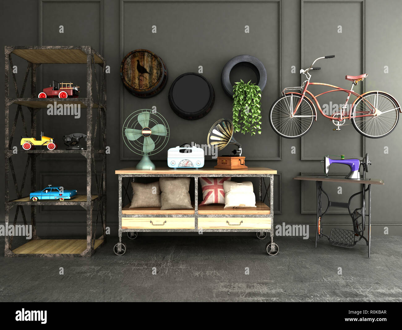 3d render of house objects and tools Stock Photo - Alamy