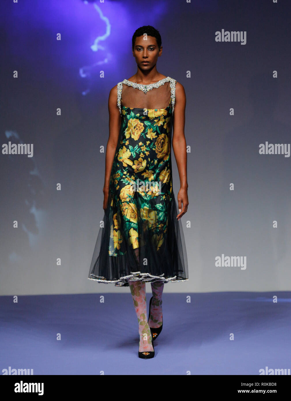 British designer Richard Quinn catwalk at London Fashion Week summer ...