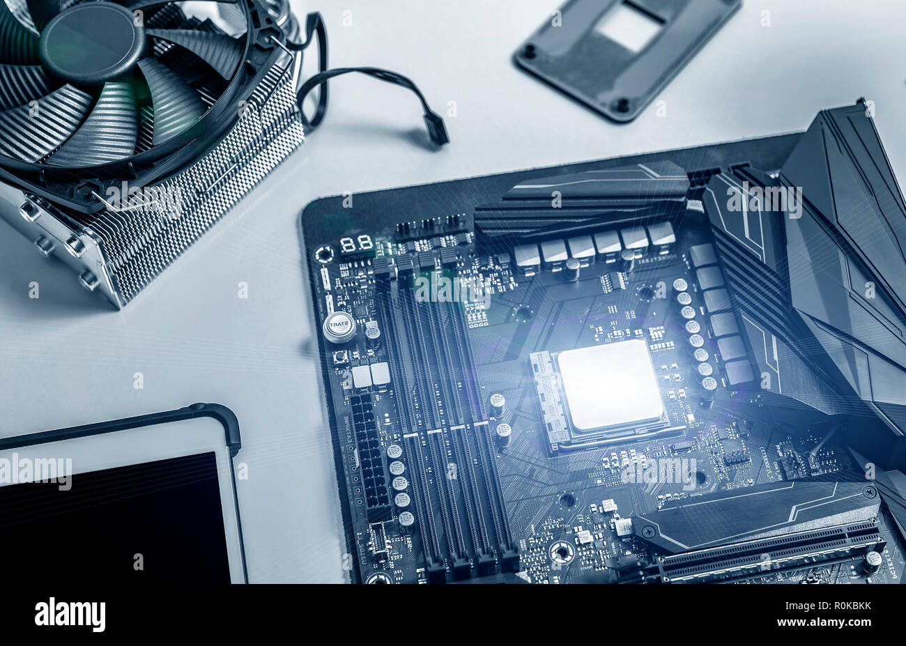 A powerful computer processor and a modern motherboard Stock Photo - Alamy