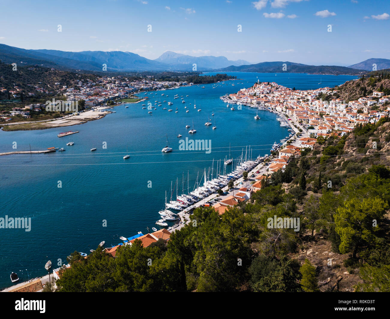 Aerial view landscape harbor poros hi-res stock photography and images ...