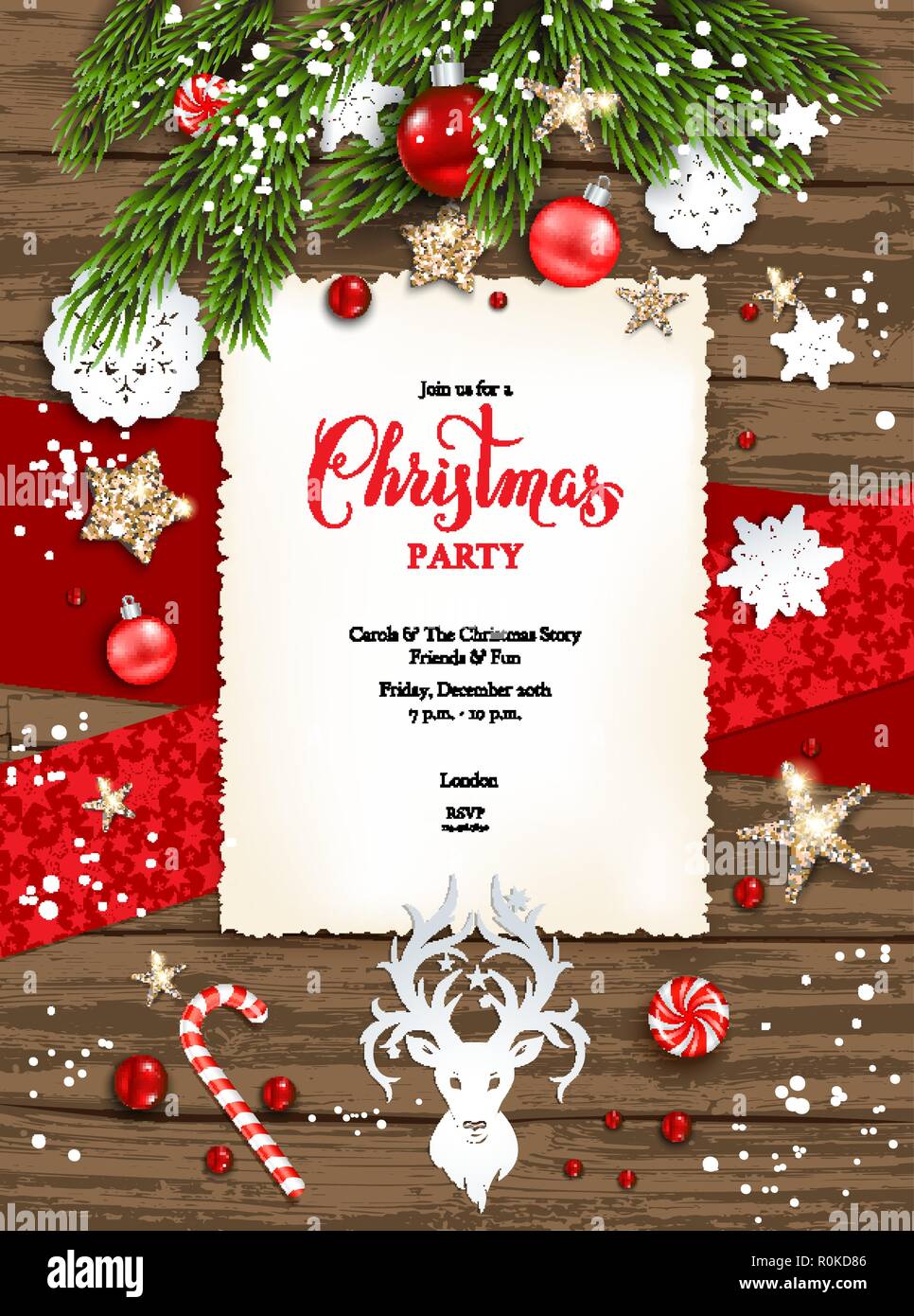 Rustic holiday card Stock Vector Image & Art - Alamy