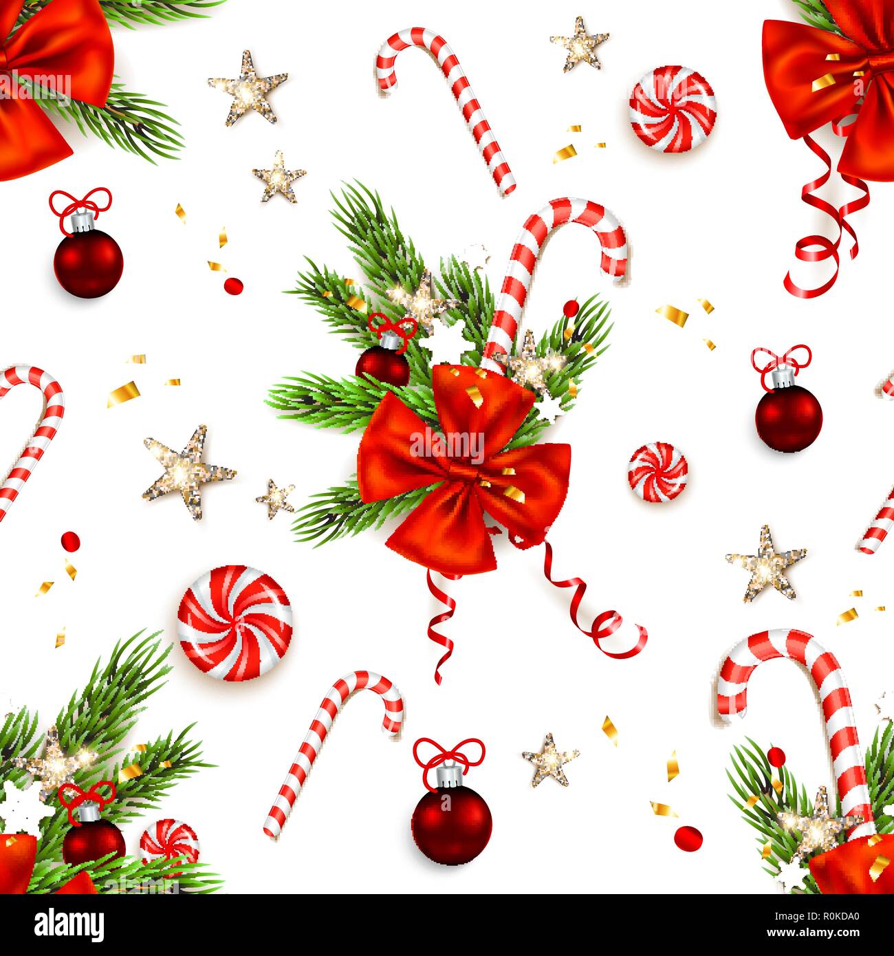 Candy cane ribbon decor Stock Vector Images - Alamy