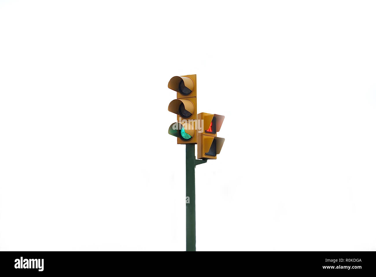 yellow traffic light with green light on Stock Photo - Alamy