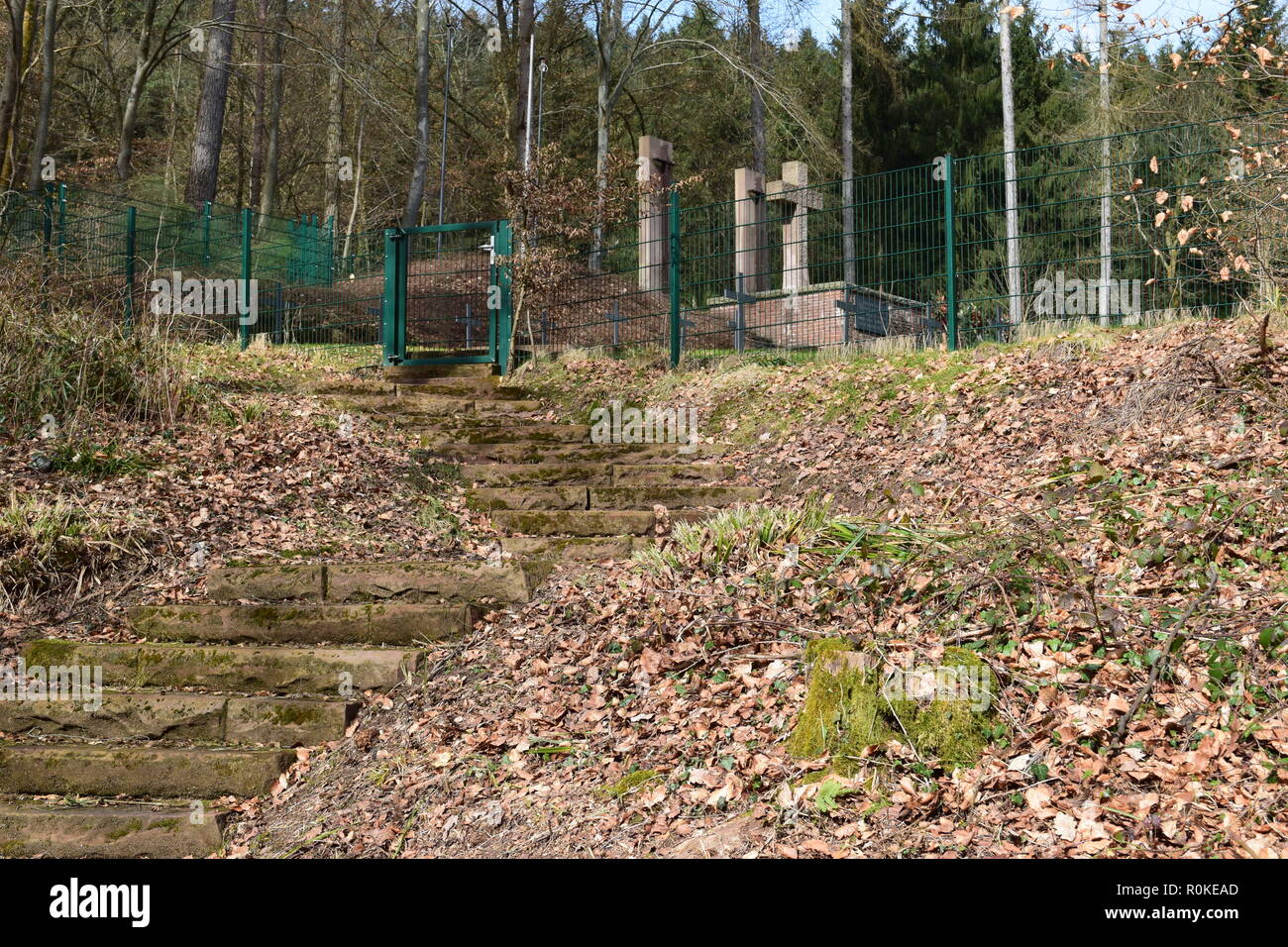 Reimsbach ww2 cemetery is build on a parcel of about 6800 m² there is a ...
