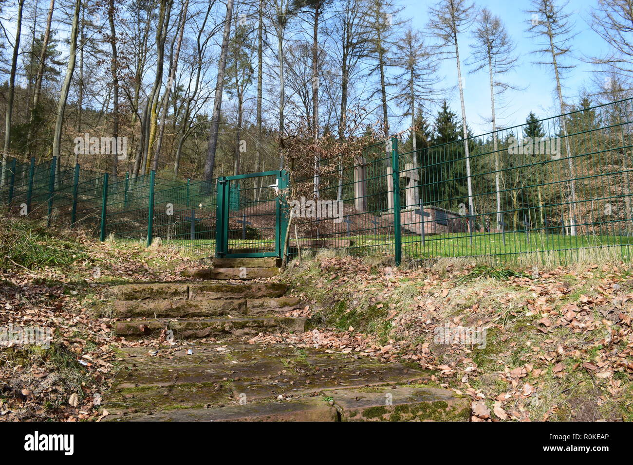 Reimsbach ww2 cemetery is build on a parcel of about 6800 m² there is a ...