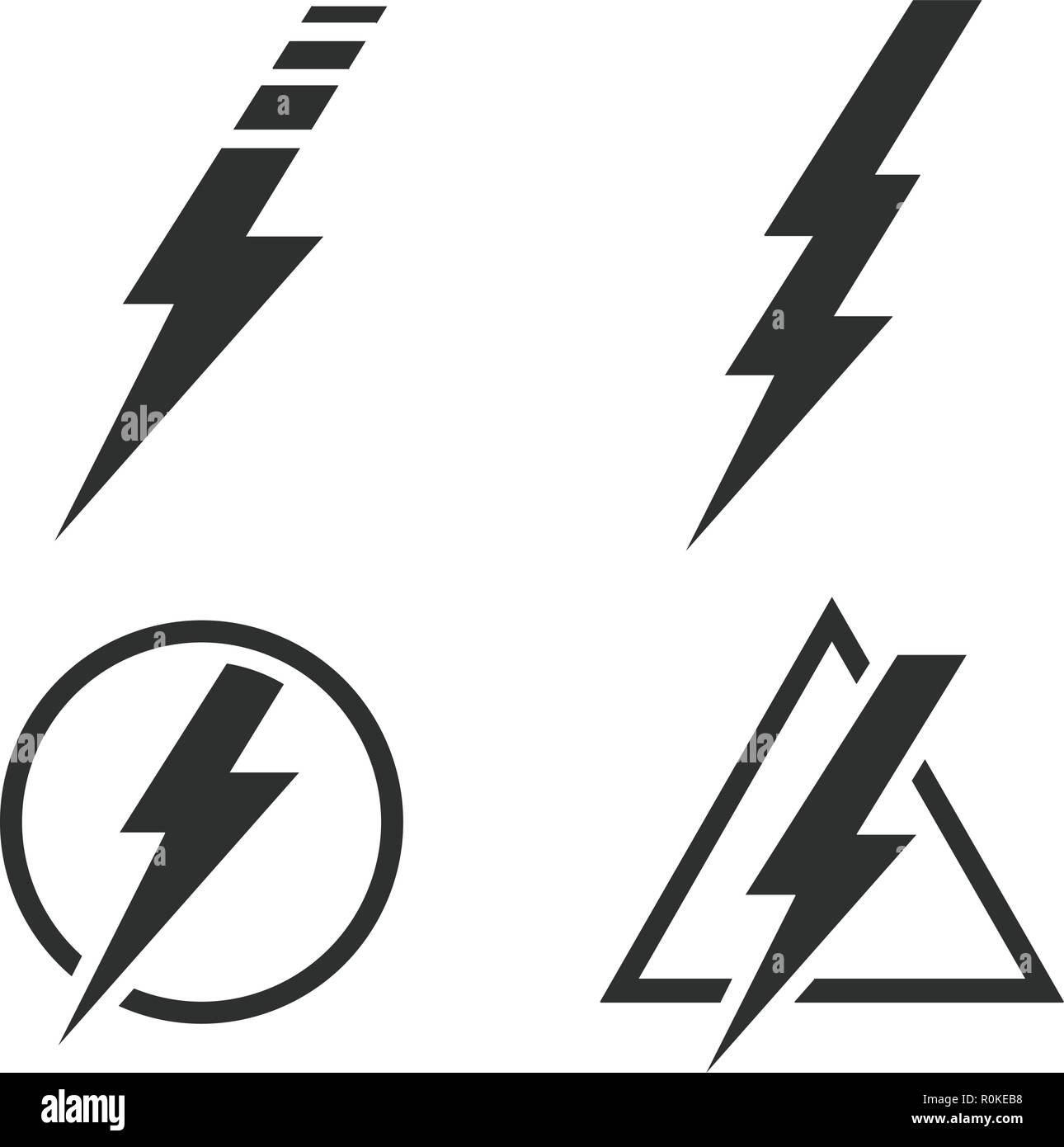 Lightning bolt, electricity power vector set Stock Vector Image & Art ...
