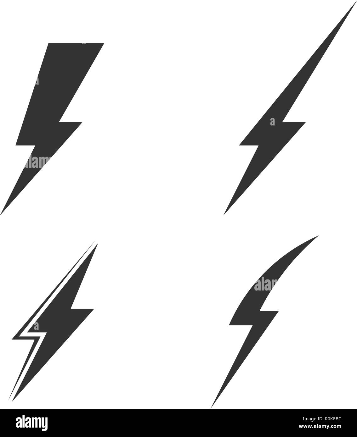 Lightning bolt, electricity power vector set Stock Vector Image & Art ...