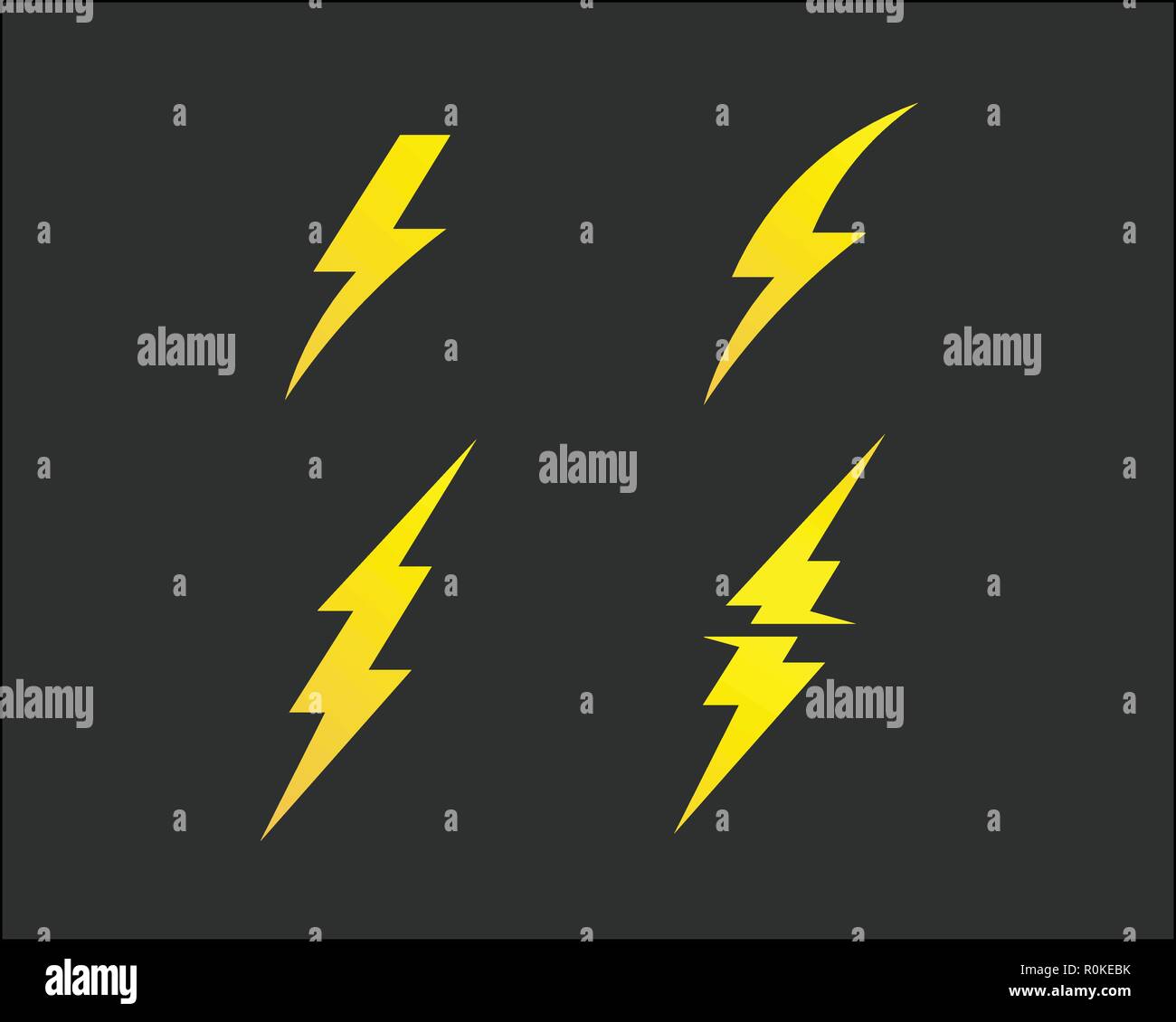 Lightning bolt, electricity power vector set Stock Vector Image & Art ...