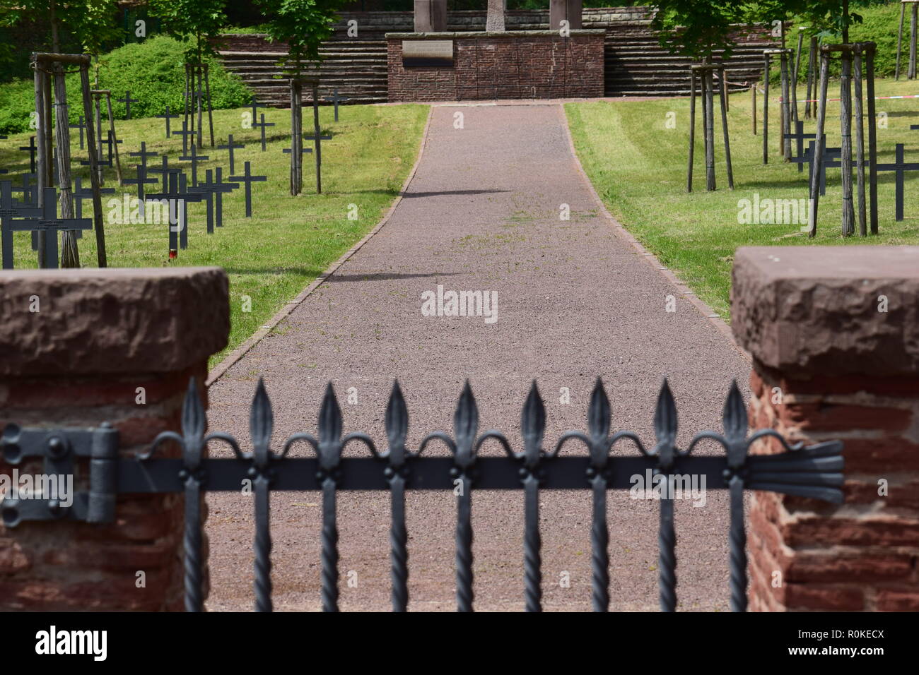 Reimsbach ww2 cemetery is build on a parcel of about 6800 m² there is a ...