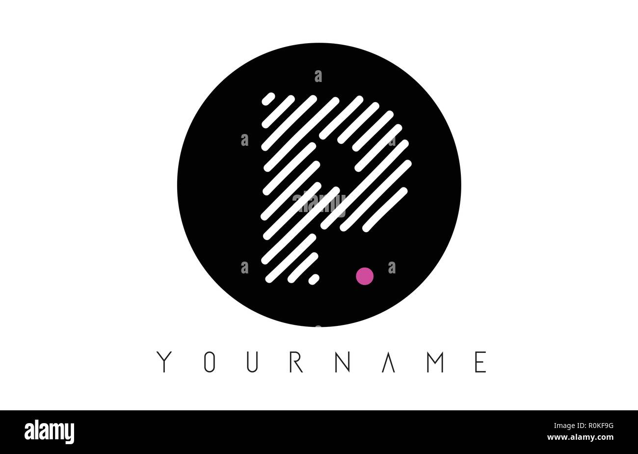 P Letter Logo Design With White Lines And Black Circle Vector p-letter-logo-design-with-white-lines-and-black-circle-vector
