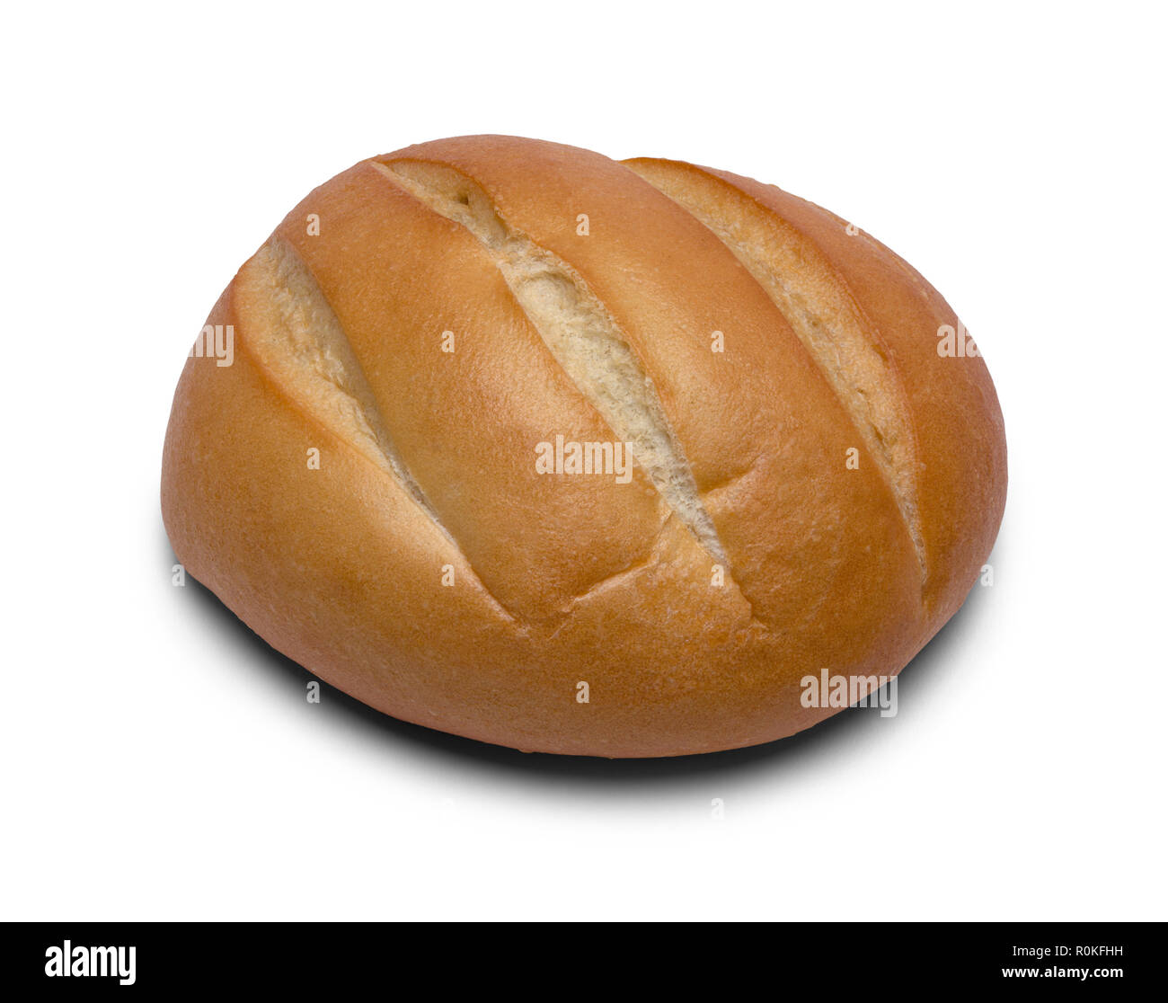 Round Baked Dinner Roll Isolated on a White Background Stock Photo - Alamy