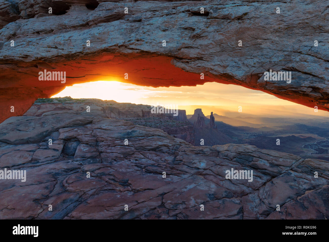 Sunrise at Mesa Arch, Moab, Utah, USA Stock Photo - Alamy