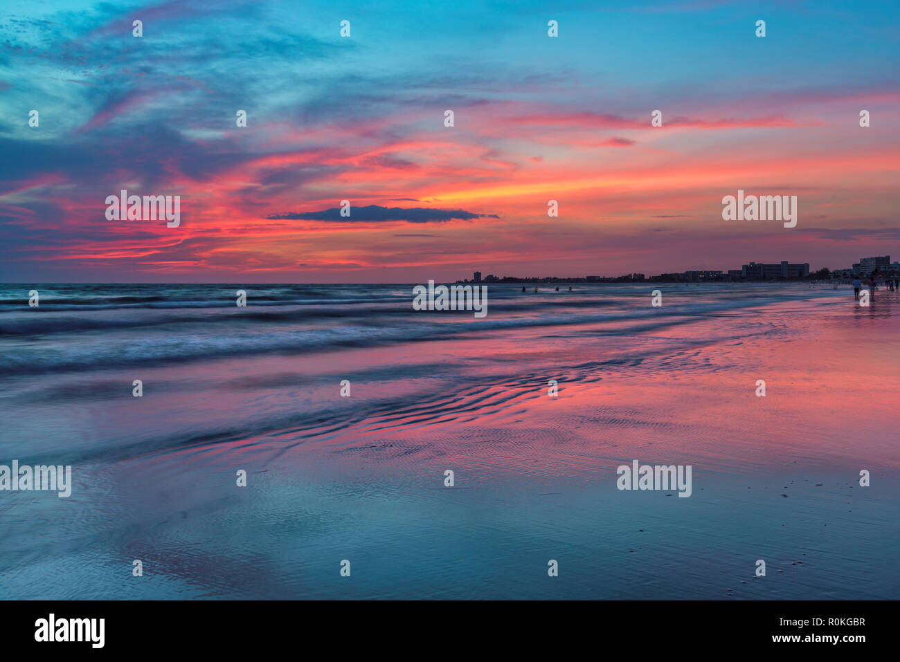 Sunset at Siesta Key beach, Florida Stock Photo - Alamy