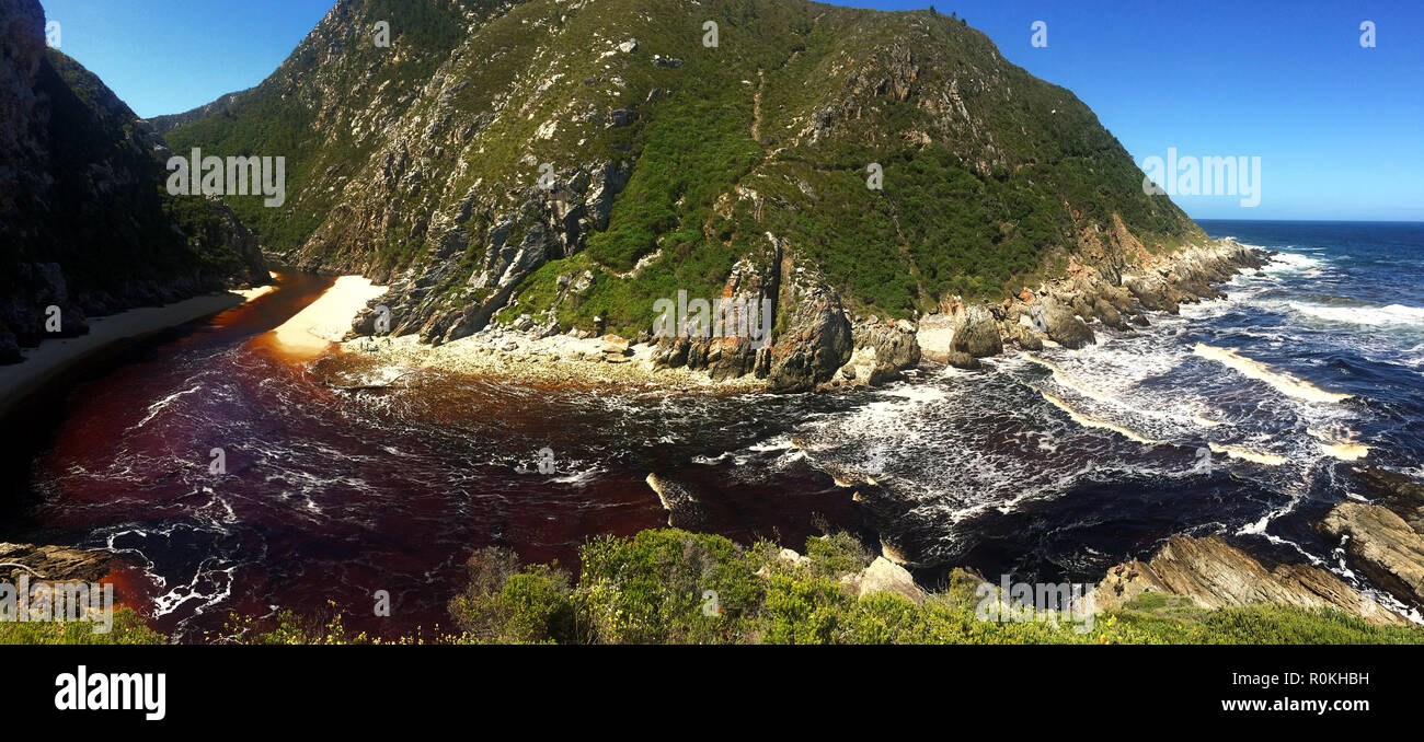 Panorama of the Bloukrans River mouth Stock Photo - Alamy