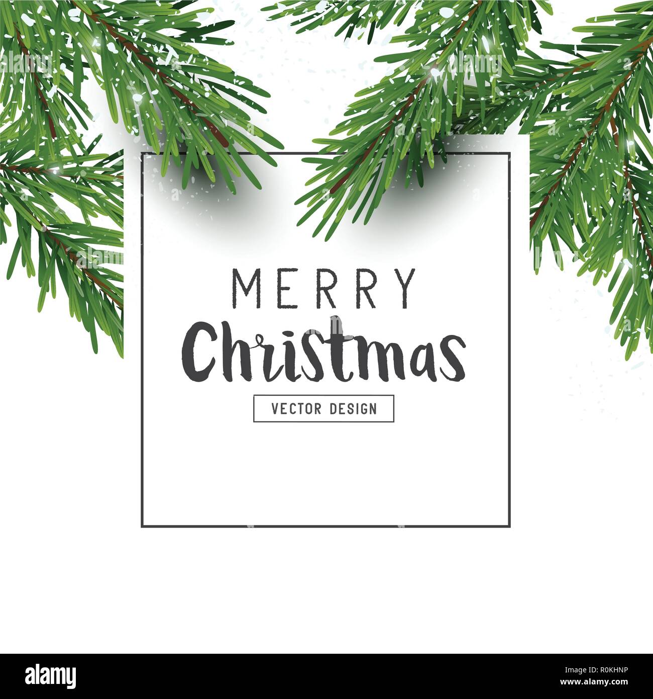 Festive Christmas design layout composition with fir tree branches and ...