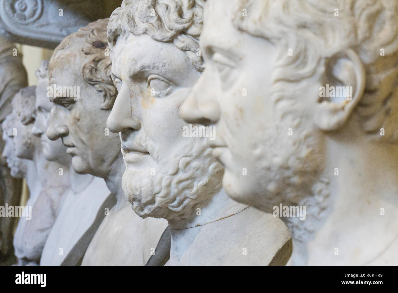 ROME, ITALY - June 21st 2018: Historic ancient sculptures inside the ...