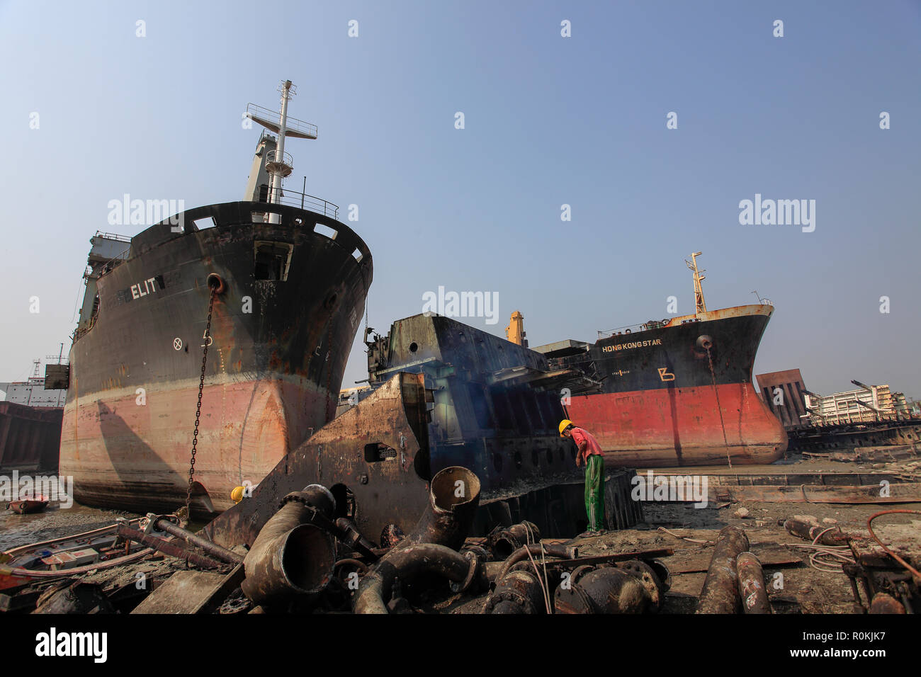 Ship- breaking yard at Kumira in Chittagong. Bangladesh is dependent on ...