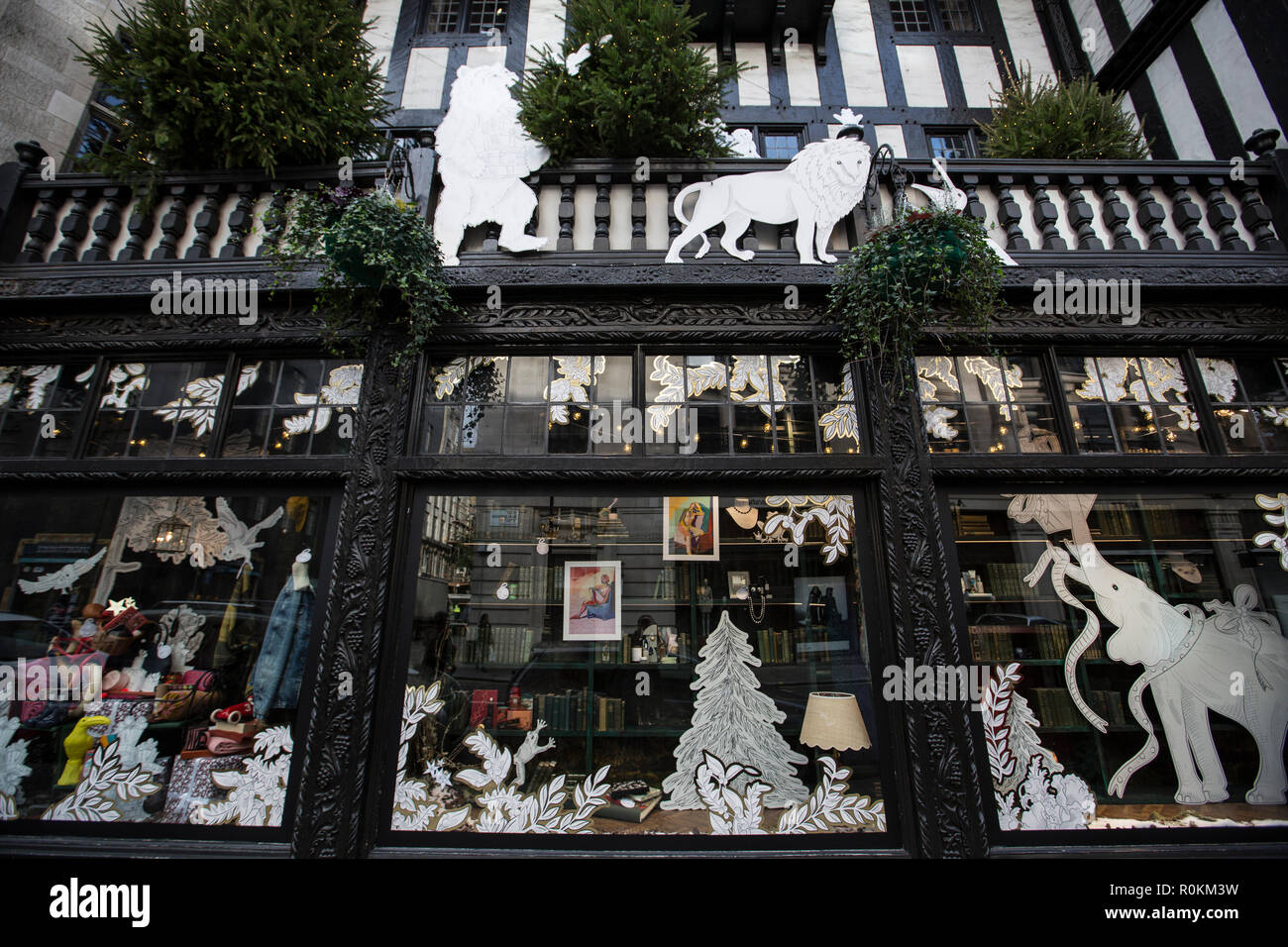 Liberty London, 10 Great Marlborough Street Christmas windows, black ...