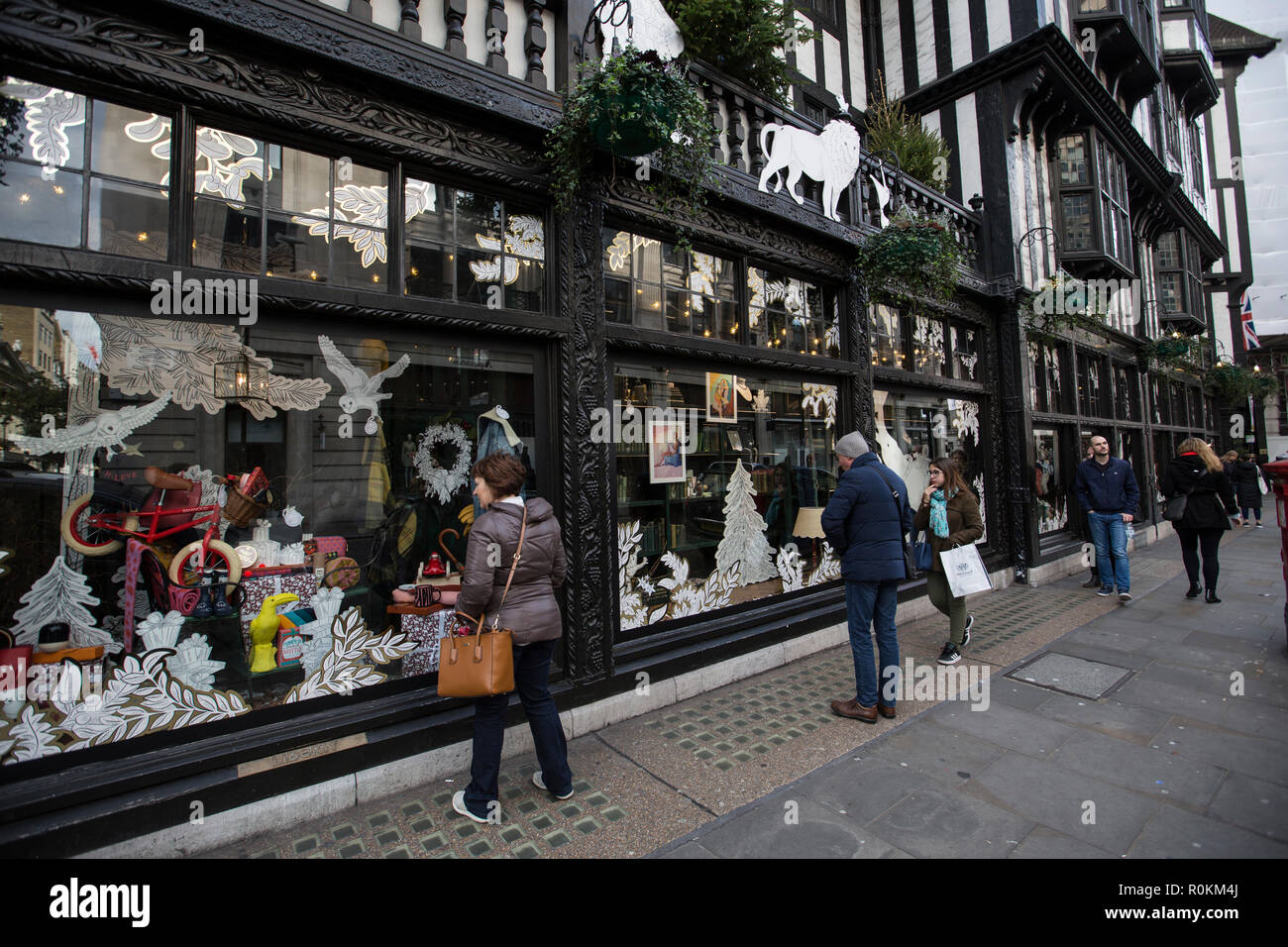 Liberty London, 10 Great Marlborough Street Christmas windows, black ...
