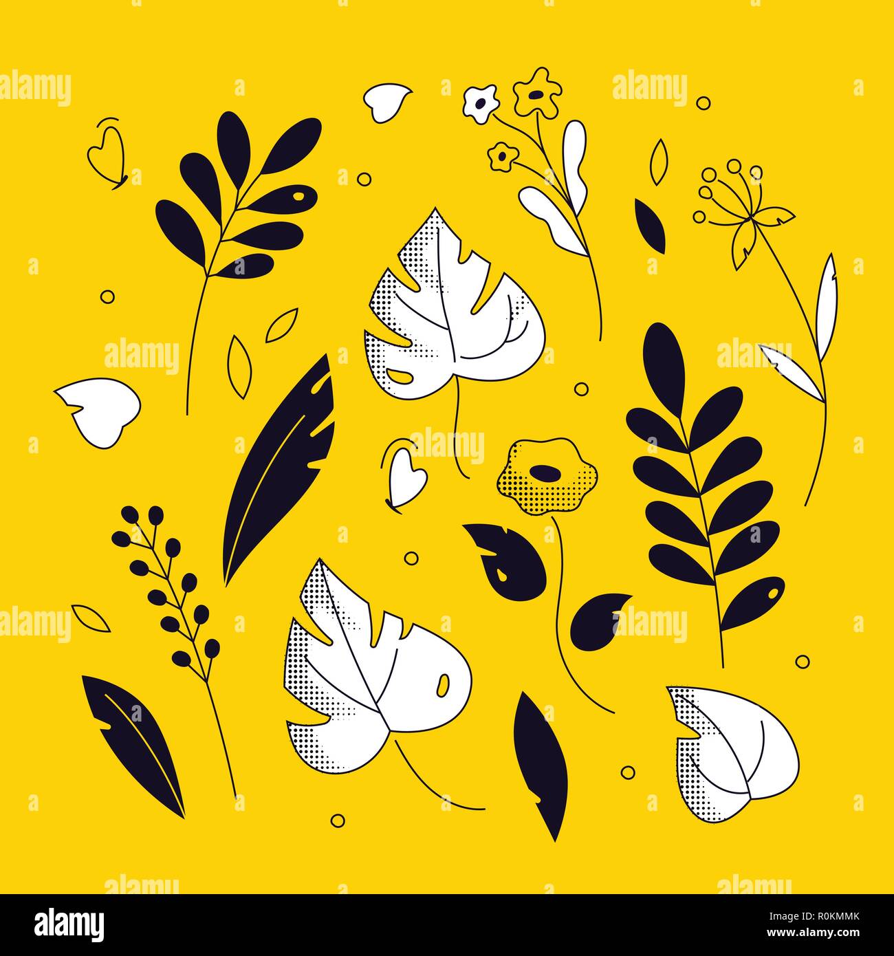 Floral Ornament Modern Flat Design Style Illustration Stock Vector
