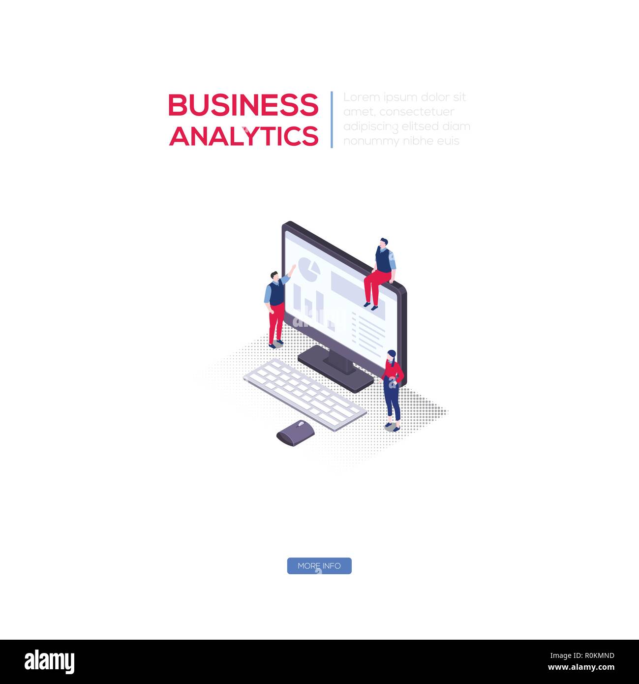 Business analytics - modern isometric vector web banner Stock Vector ...