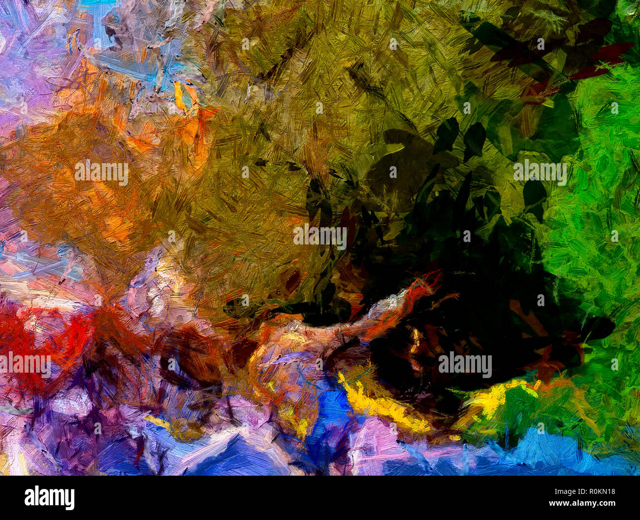 Digital art abstract pattern. Hand drawing modern style art print ...