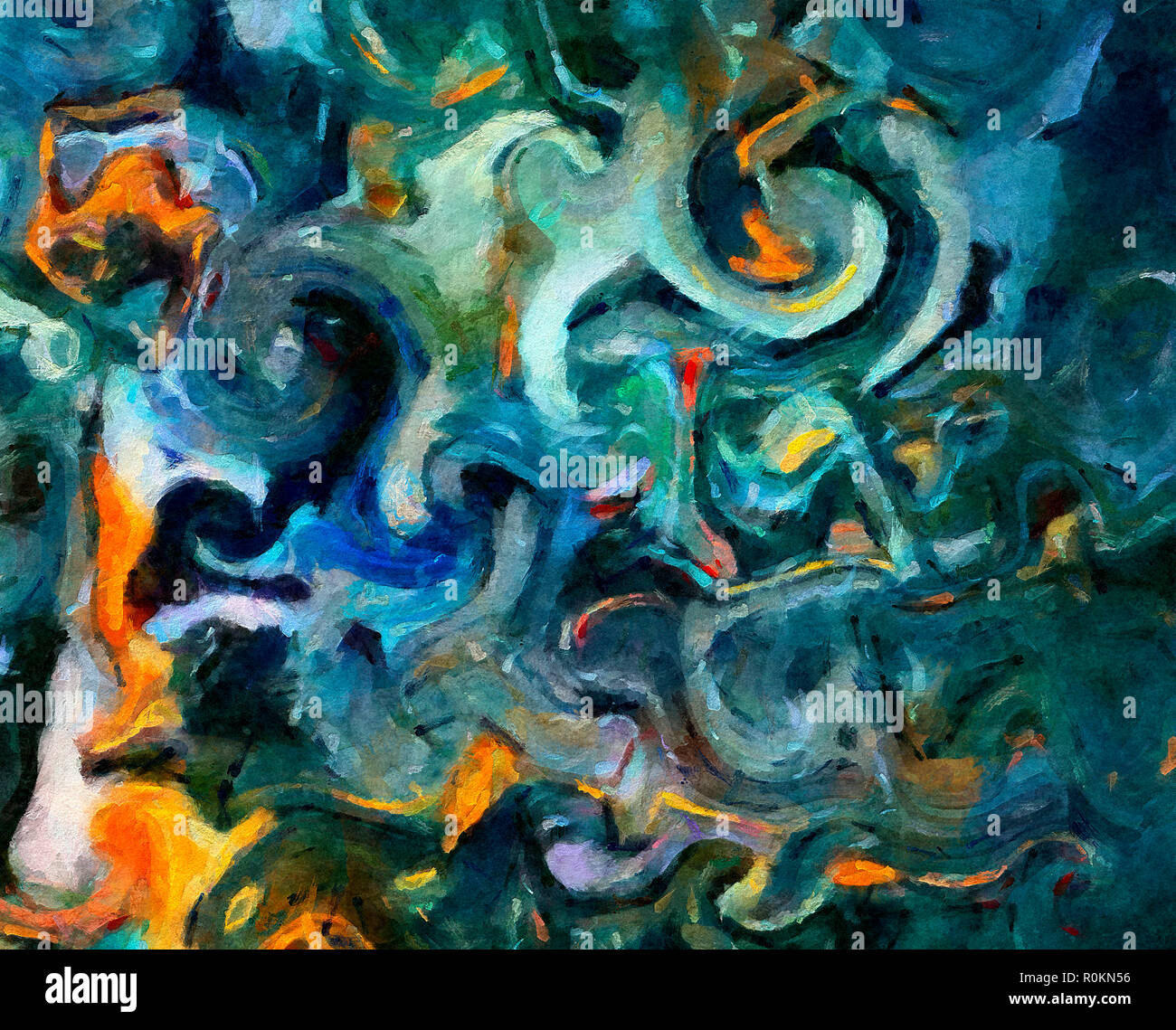 Digital art abstract pattern. Hand drawing modern style art print ...