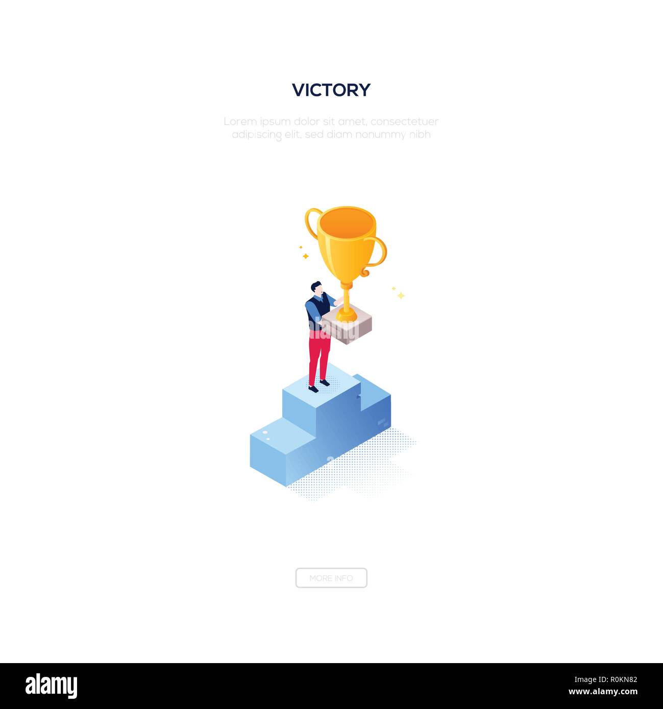 Victory concept - modern isometric vector web banner Stock Vector Image ...