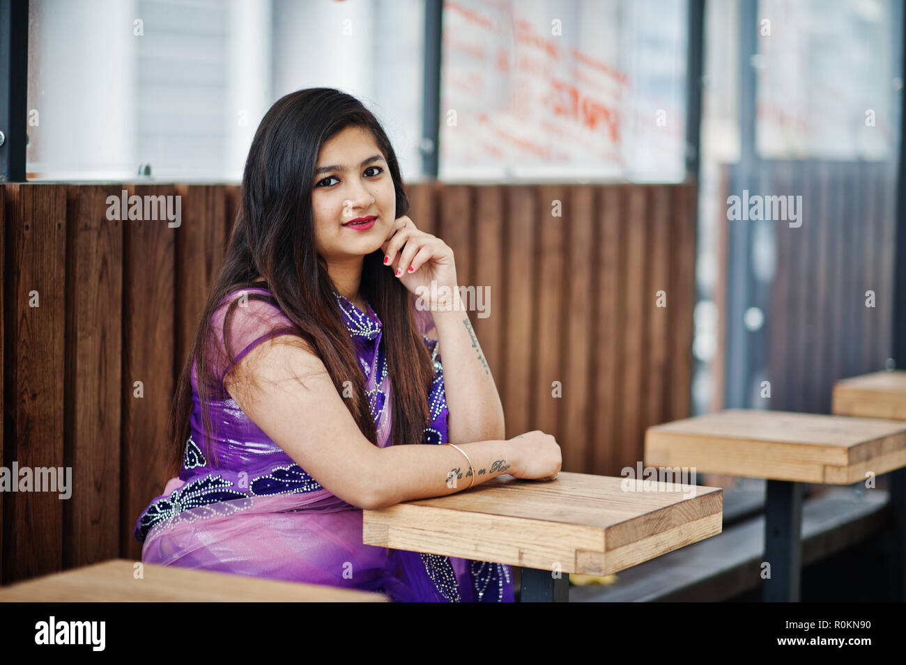 Beauty girl sitting with saree hi-res stock photography and images - Alamy