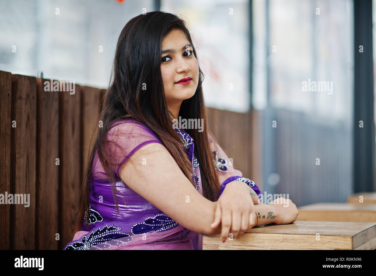 Beauty girl sitting with saree hi-res stock photography and images - Alamy