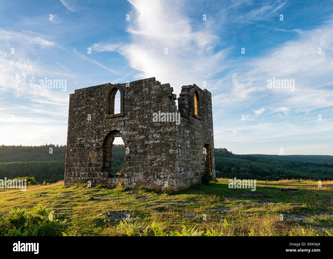 The ruin of Skelton Tower overlooking Newtondale in the North Yorkshire ...