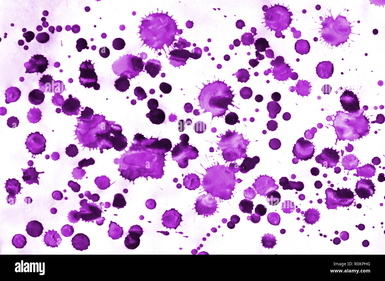 Abstract watercolor background image of mixed colorful spots of purple ...