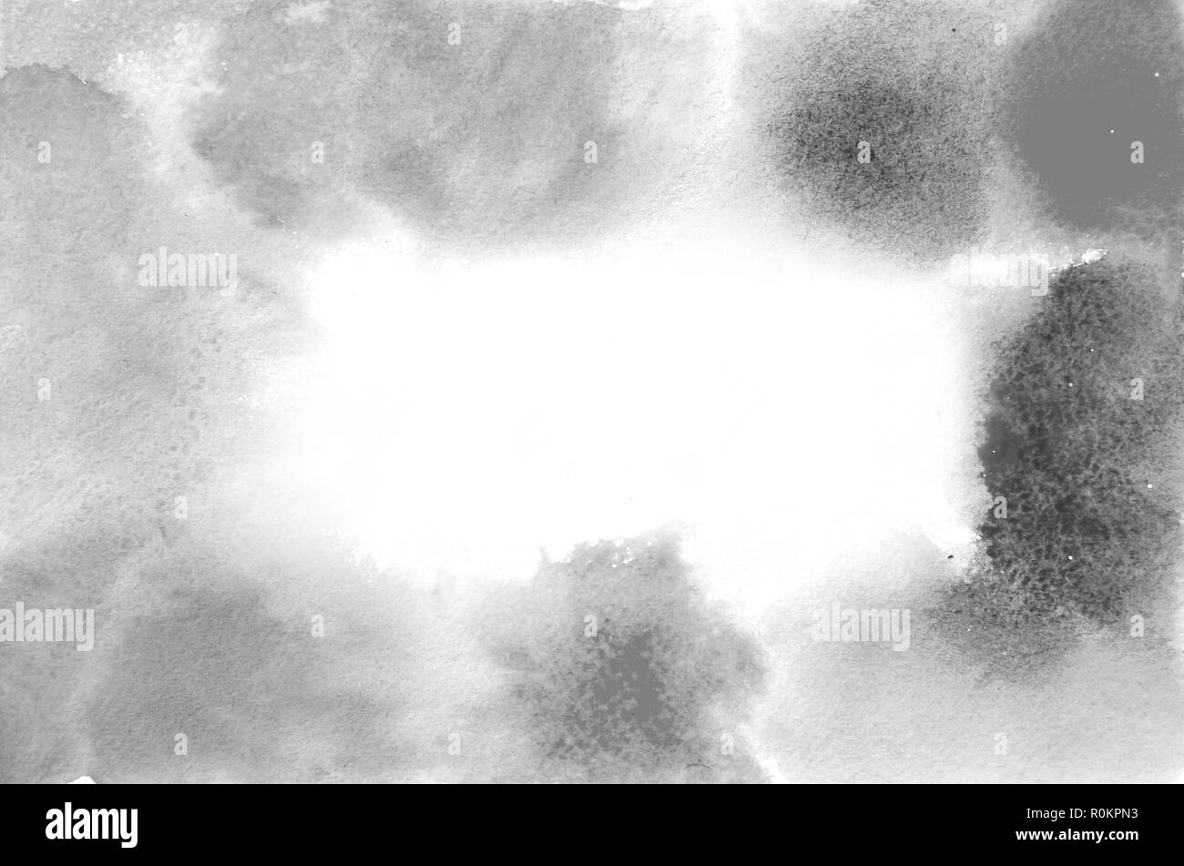 Hand drawn black and white watercolor shape for your design. Creative ...