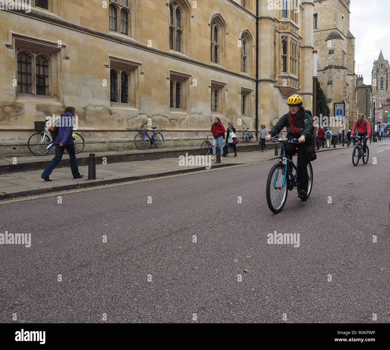 CAMBRIDGE, UK - CIRCA OCTOBER 2018: Bicycles in the city centre, a most ...
