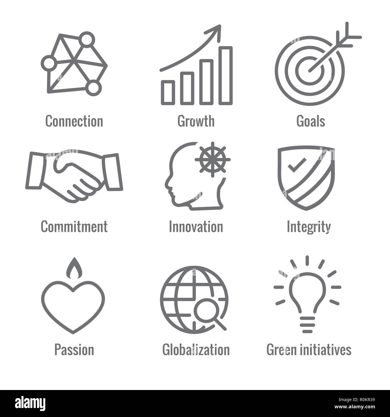 Core Values Outline or Line Icon Conveying Integrity & Purpose Stock Vector Image & Art - Alamy