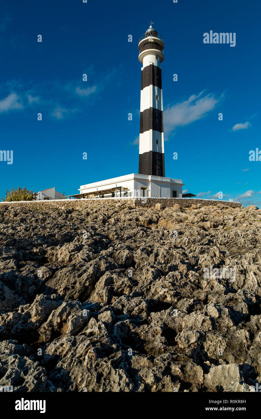 Lighthouse of Cap d'Artrutx was designed by the architect Emili Pou, to ...