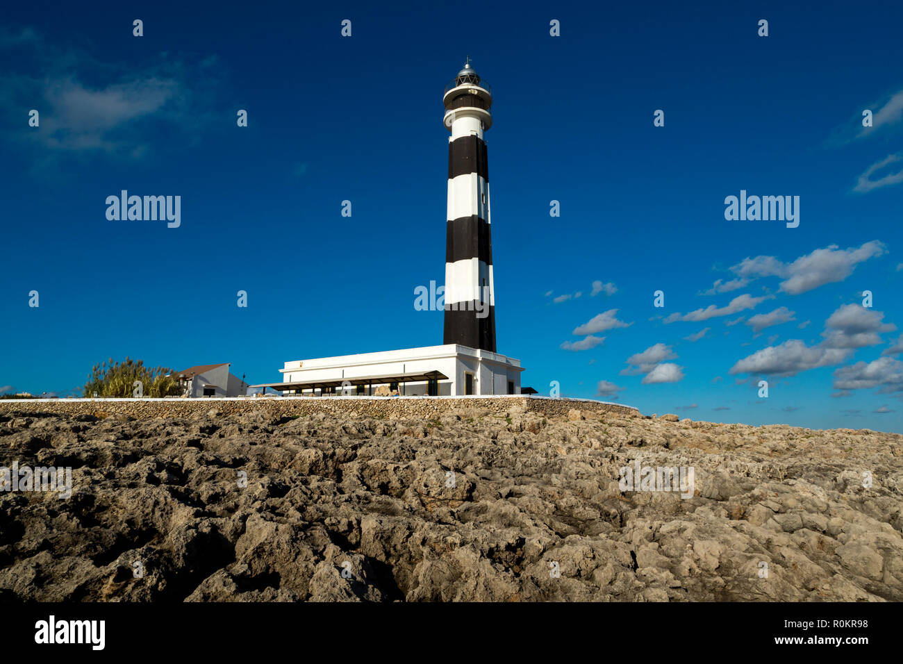 Lighthouse of Cap d'Artrutx was designed by the architect Emili Pou, to ...