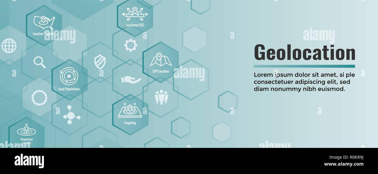Geo Location Targeting w GPS Positioning and Geolocation Icon Set web ...