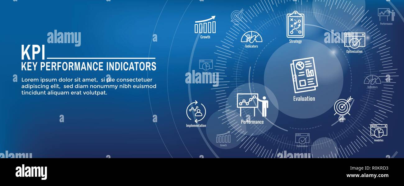 KPI w Key Performance Indicators Web Header Banner and Icon set Stock Vector Image & Art - Alamy