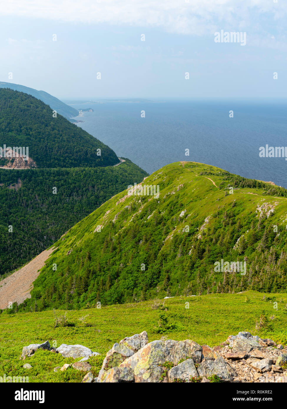 The view from near the end of the Skyline Trail in Cape Breton Highlands National Park, Nova ...