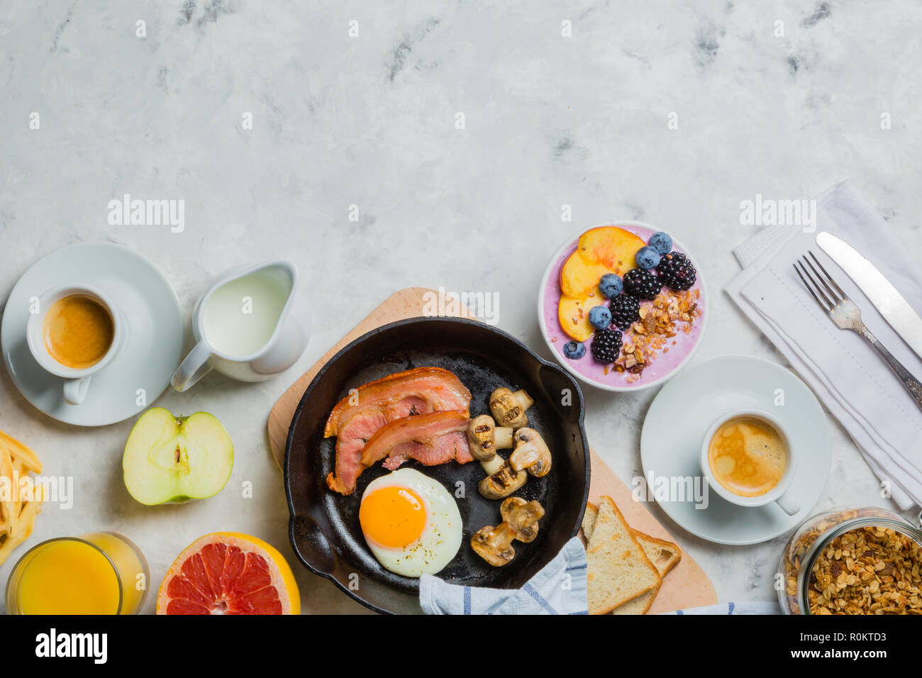 Breakfast and lunch concept - traditional food Stock Photo - Alamy
