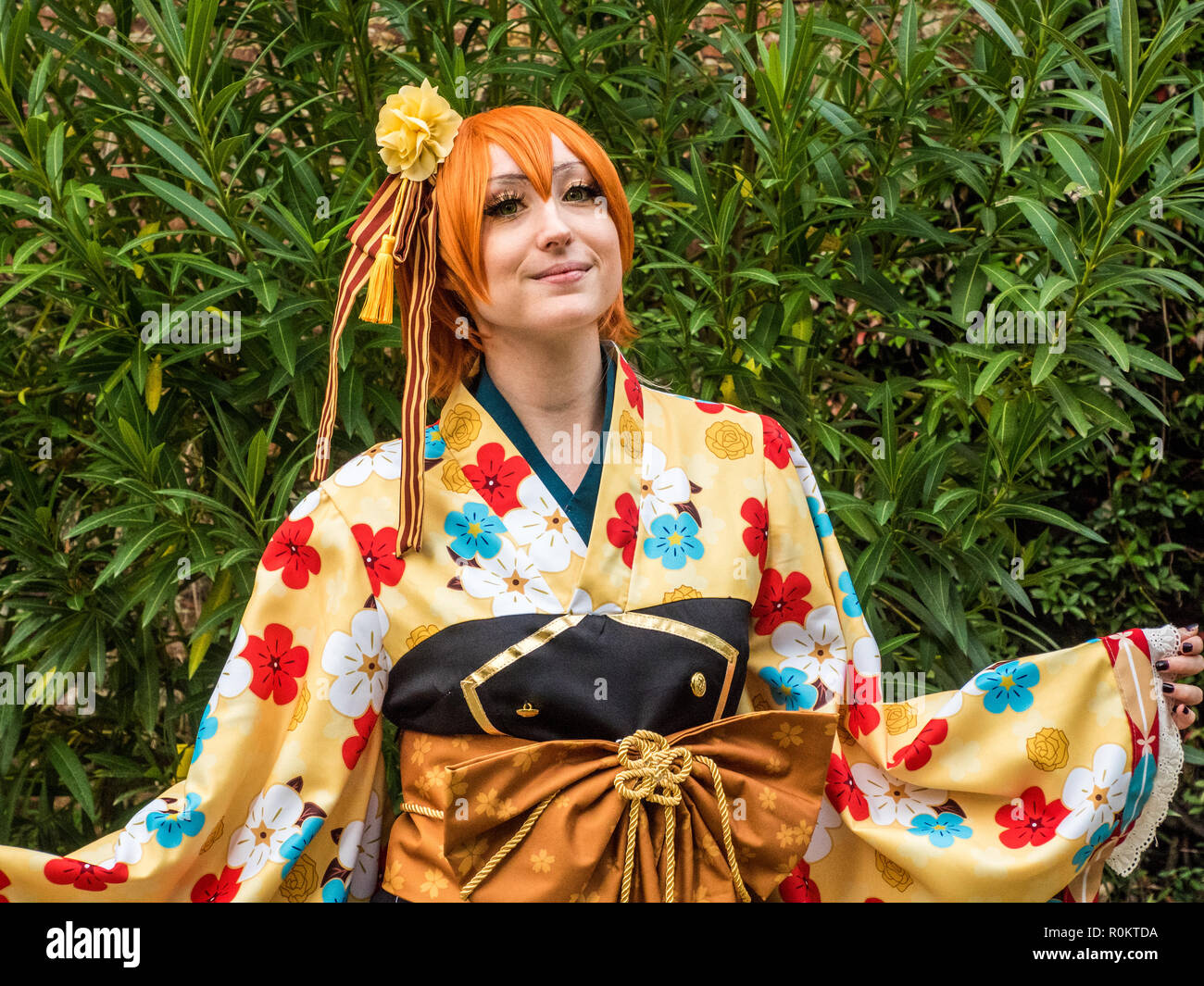 Participants posing for a photo at the Lucca comics & games, an annual ...