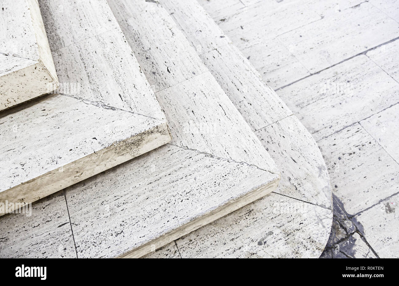 Ancient marble staircase, detail of an old ladder in the city Stock ...